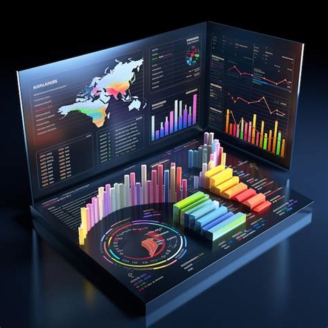 Premium Ai Image 3d Business Data Dashboard Generated By Ai