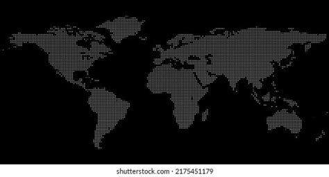 World Map Dot Pattern White Isolated Stock Vector Royalty Free