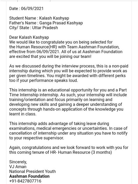 Kalash Kashyap On Linkedin Internship Intern Opportunity Thankyou Aashmanfoundation