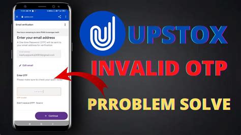 How To Solve The Issue Of Invalid Otp Problem In Upstox Invalid Otp Youtube