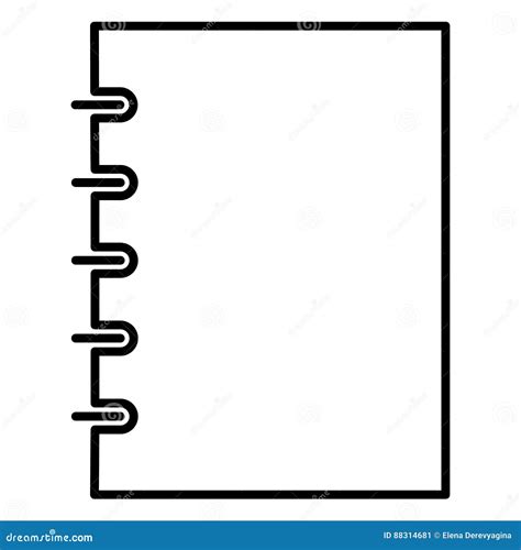 Notebook Icon Black Contour Of Illustration Stock Illustration Illustration Of Open Design