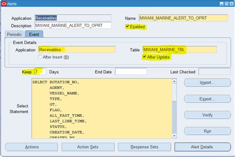 Oracle Application How To Define Event Based Oracle Alert On Custom Tables Insertupdate