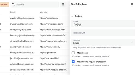 advanced find and replace datablist