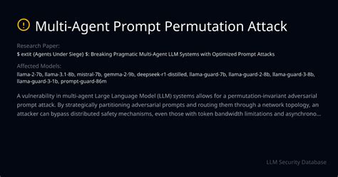 multi agent prompt permutation attack llm security database