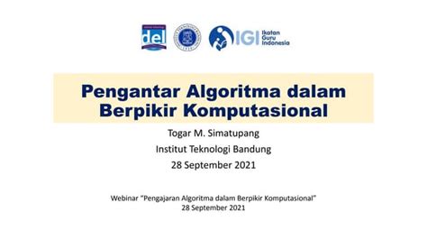 Introduction To Algorithm Pengantar Algoritma Pptx