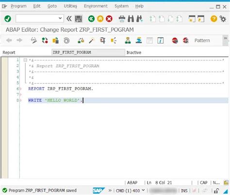 How To Create Your First Abap Program In Sap Gui In Just 10 Steps In