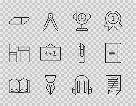 Set Exam Paper With Incorrect Answers Pencil Eraser Ruler Sheet A Plus Grade Abc Blocks And