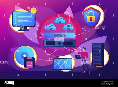 Virtualization Technology Concept Vector Illustration Stock Vector