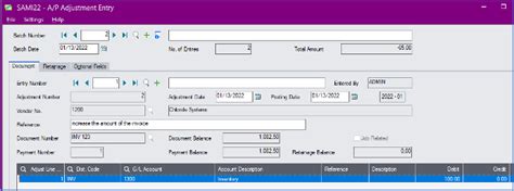 Adjusting Entries In Sage 300