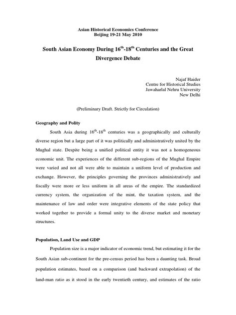 Pdf South Asian Economy And Great Divergence Dokumen Tips