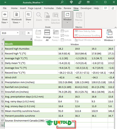 How To Enable And Use Synchronous Scrolling In Excel Excel Untold