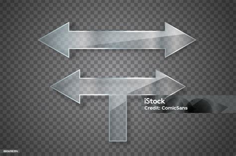 벡터 장식와 투명 한 배경에 대 한 현실적인 격리 유리 화살표의 집합입니다 개체 그룹에 대한 스톡 벡터 아트 및 기타 이미지 개체 그룹 금속 디자인 Istock