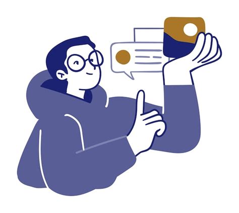 Premium Vector Illustration Of A Person Using A Smartphone For Messaging Embodying