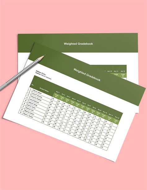 Weighted Gradebook Template In Word Google Docs Download Template Net