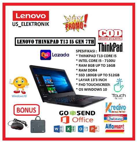 Laptop Layar Sentuh Laptop Lenovo Thinkpad T Intel Core I Gen U Ram Gb Ssd Gb
