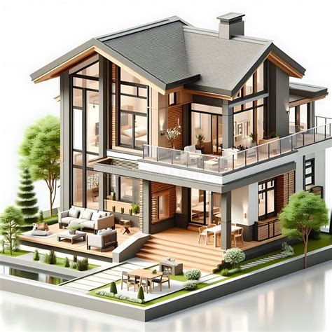 3d Rendering Of House Exterior With Clipping Path 3d Rendering Of Tropical House Exterior With