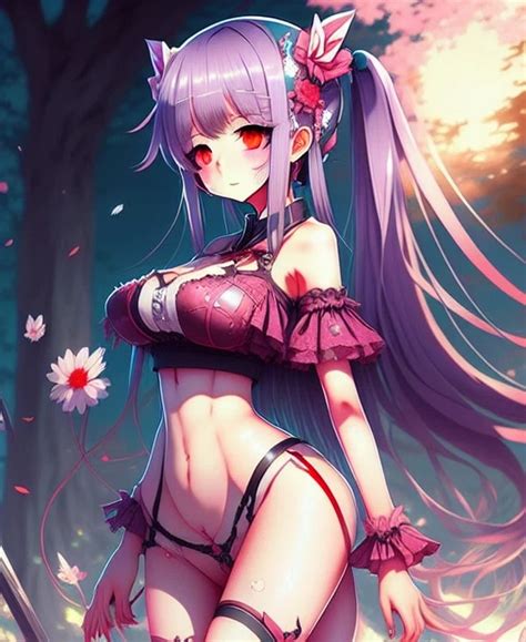 Rule 34 1girls Ai Generated Blue Background Breasts Female Flower