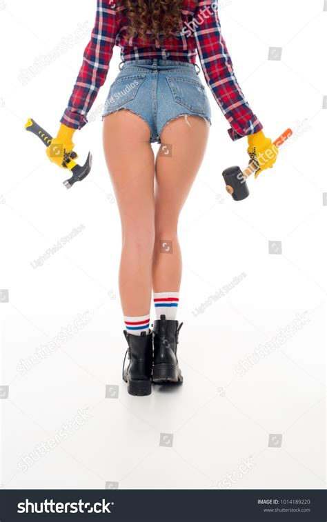Back Cropped View Sexy Girl Hammers Stock Photo Shutterstock