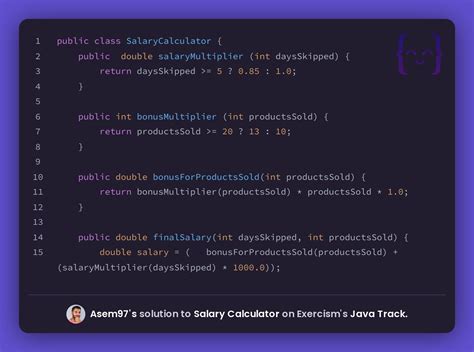Asem97s Solution For Salary Calculator In Java On Exercism