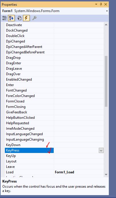 Detect Key Pressing On A Panel In C Stack Overflow