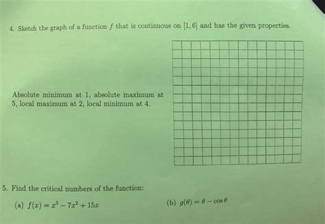 Solved 4 Sketch The Graph Of A Function F That Is