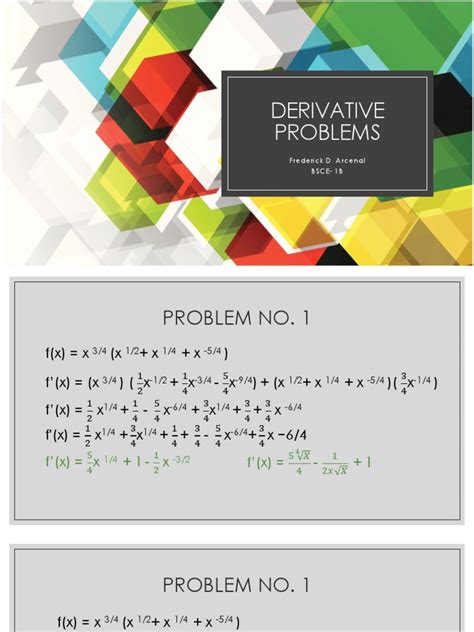 Derivative Problems Pdf