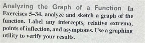 Analyzing The Graph Of A Function In Exercises 5 34 Chegg Com