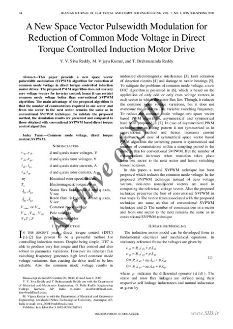 pdf a new space vector pulsewidth modulation for reduction of common
