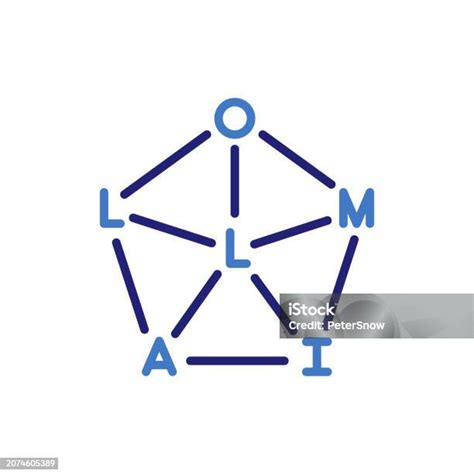 큰 언어 모델 Llm 신경망 육각형 아이콘 문자 벡터 얇은 선 그림 인공 지능 기계 학습 기술 그래픽 요소 대규모 언어 모델에 대한 스톡 벡터 아트 및 기타 이미지 Istock