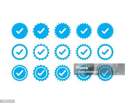 Profile Verification Check Marks Icons Set Stock Illustration Download Image Now Accuracy