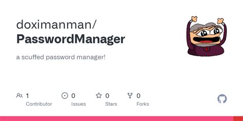 Github Doximanmanpasswordmanager A Scuffed Password Manager