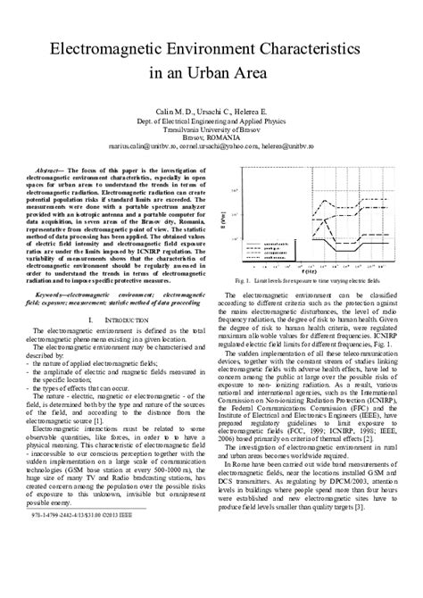 Pdf Electromagnetic Environment Characteristics In An Urban Area