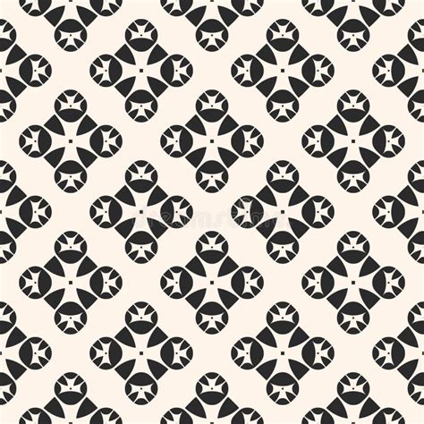 Vector Seamless Pattern With Carved Geometric Figures Floral Shapes