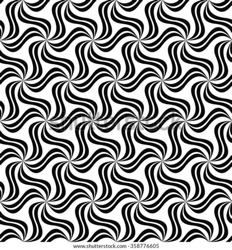 Repeating Black White Soft Curve Pattern Stock Vector Royalty Free 358776605