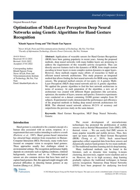 Pdf Optimization Of Multi Layer Perceptron Deep Neural Networks Using Genetic Algorithms For