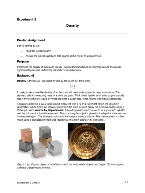 Fillable Online Solved Lab Report The Density Of Liquids And Solids Part A Fax Email Print