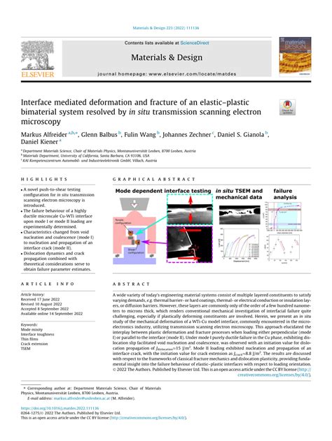 Pdf Interface Mediated Deformation And Fracture Of An Elastic Plastic