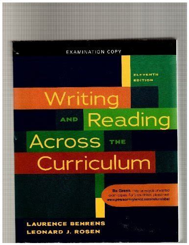 Exam Copy For Writing And Reading Across The Curriculum 11 E Br