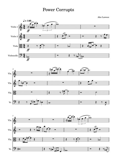 Power Corrupts String Quartet Digital Sheet Music Sheet Music Plus