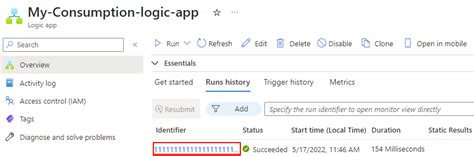 Check Workflow Status View Run History And Set Up Alerts Azure Logic Apps Microsoft Learn
