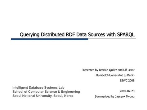 Ppt Efficient Distributed Rdf Data Querying Via Darq Engine Powerpoint Presentation Id4249782
