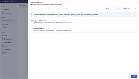 managing stage environment zoho creator help