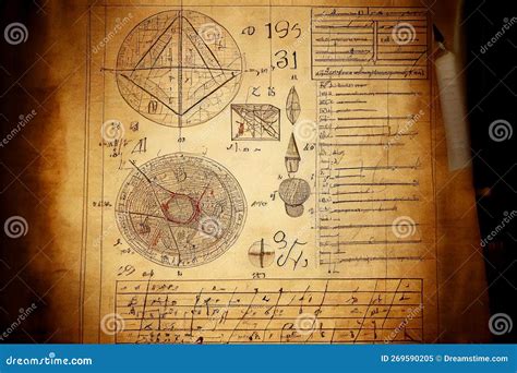 A Vintage Mathematics Background With Hand Drawn Equations Formulas