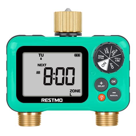 Amazon Com RESTMO Sprinkler Timer With Brass Inlet Outlet Zone Programmable Water Timer