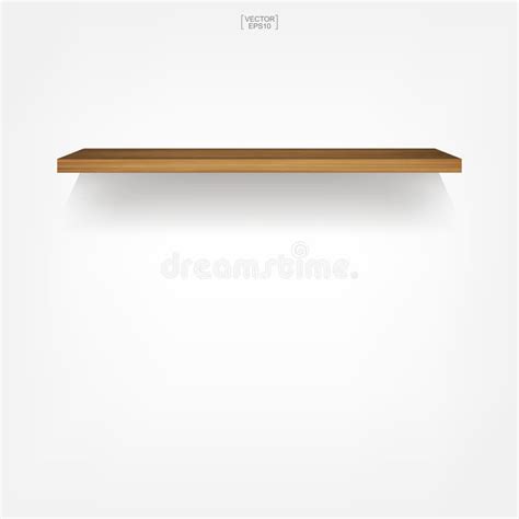 Empty Wood Shelf On White Background With Soft Shadow Stock Vector Illustration Of Exhibition