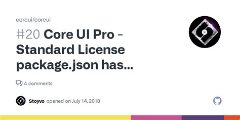core ui pro standard license package json has reference to pro git