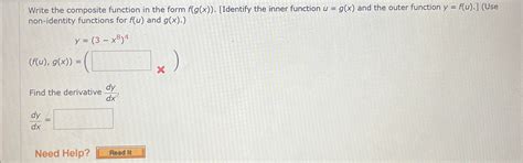 Solved Write The Composite Function In The Form
