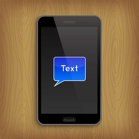 전화 벡터 일러스트 레이 션에 파란색 텍스트 거품 프리미엄 벡터