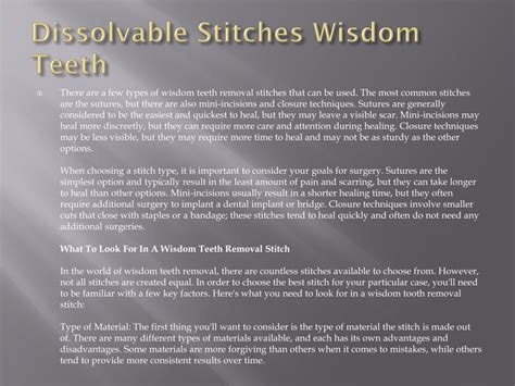 Ppt Wisdom Teeth Removal Stitches Powerpoint Presentation Free