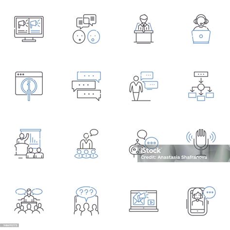 Communication Line Icons Collection Connection Dialogue Interaction
